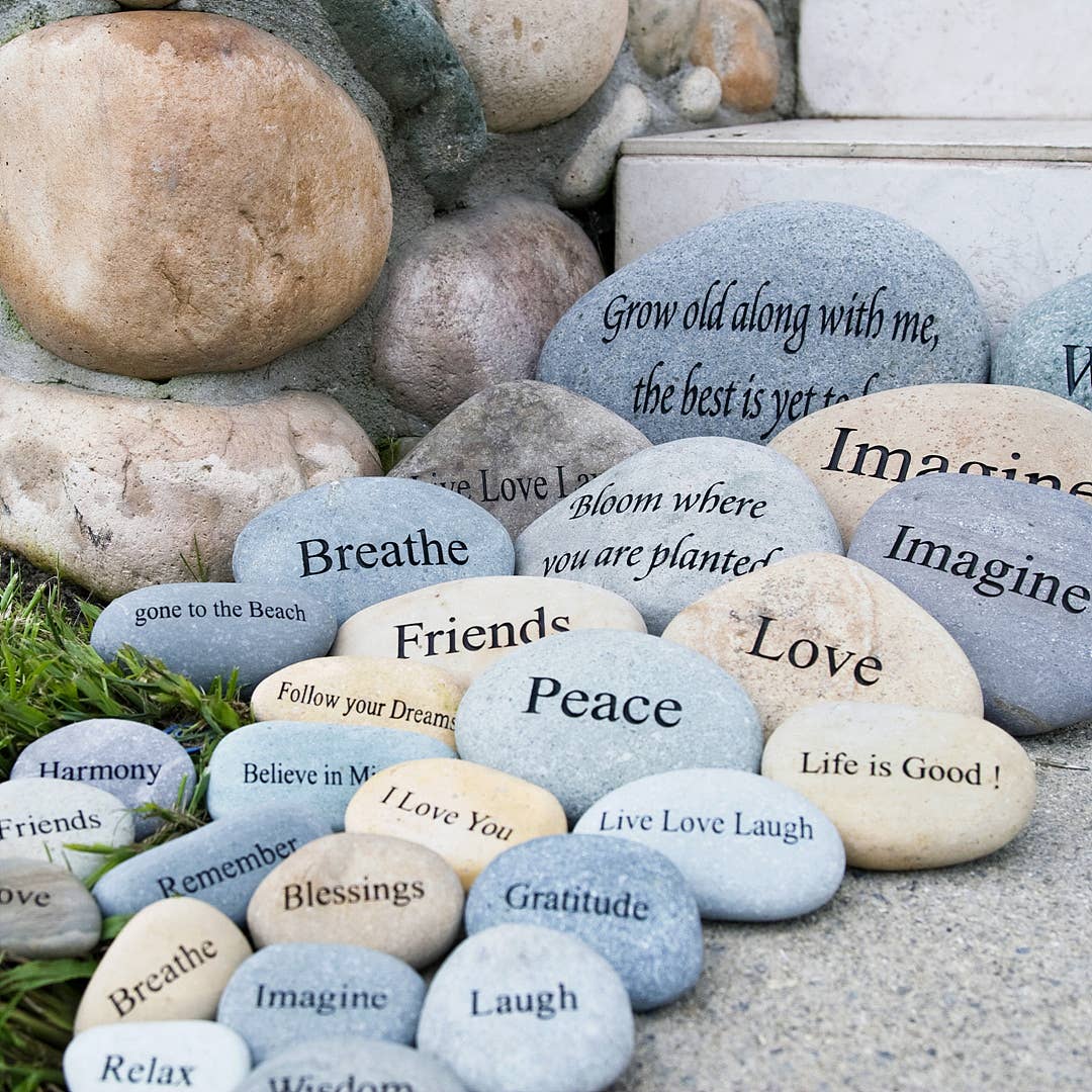 Miracle Inspirational Garden Stones with Words Engraved – Passiflora Home